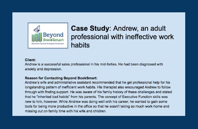Executive Function Coaching Case Study: Andrew - Adult Professional